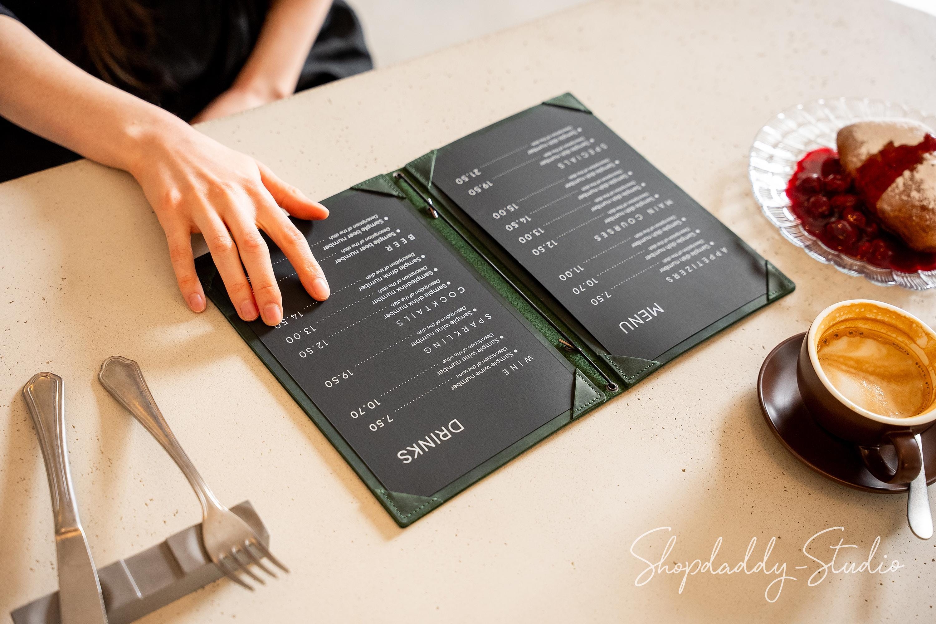 Custom Leather Menu Cover: Restaurant Menu Book for Food & Drink - Etsy