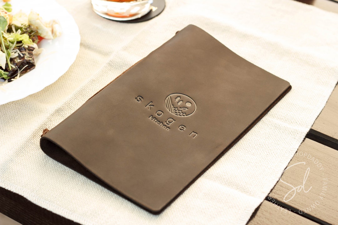 Custom Leather Menu Cover: Restaurant Menu Book With Logo for Food ...