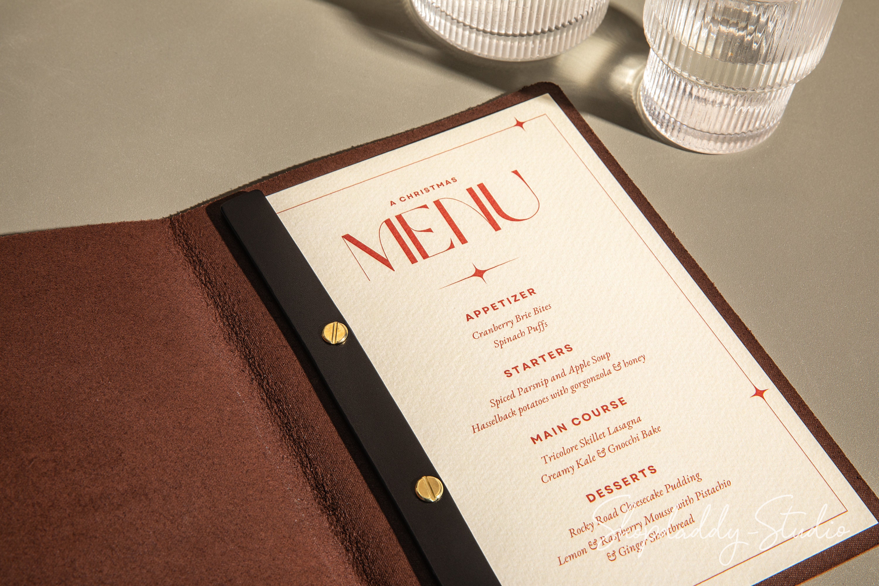 Custom Leather Menu Cover: Restaurant Menu Book With Logo - Etsy