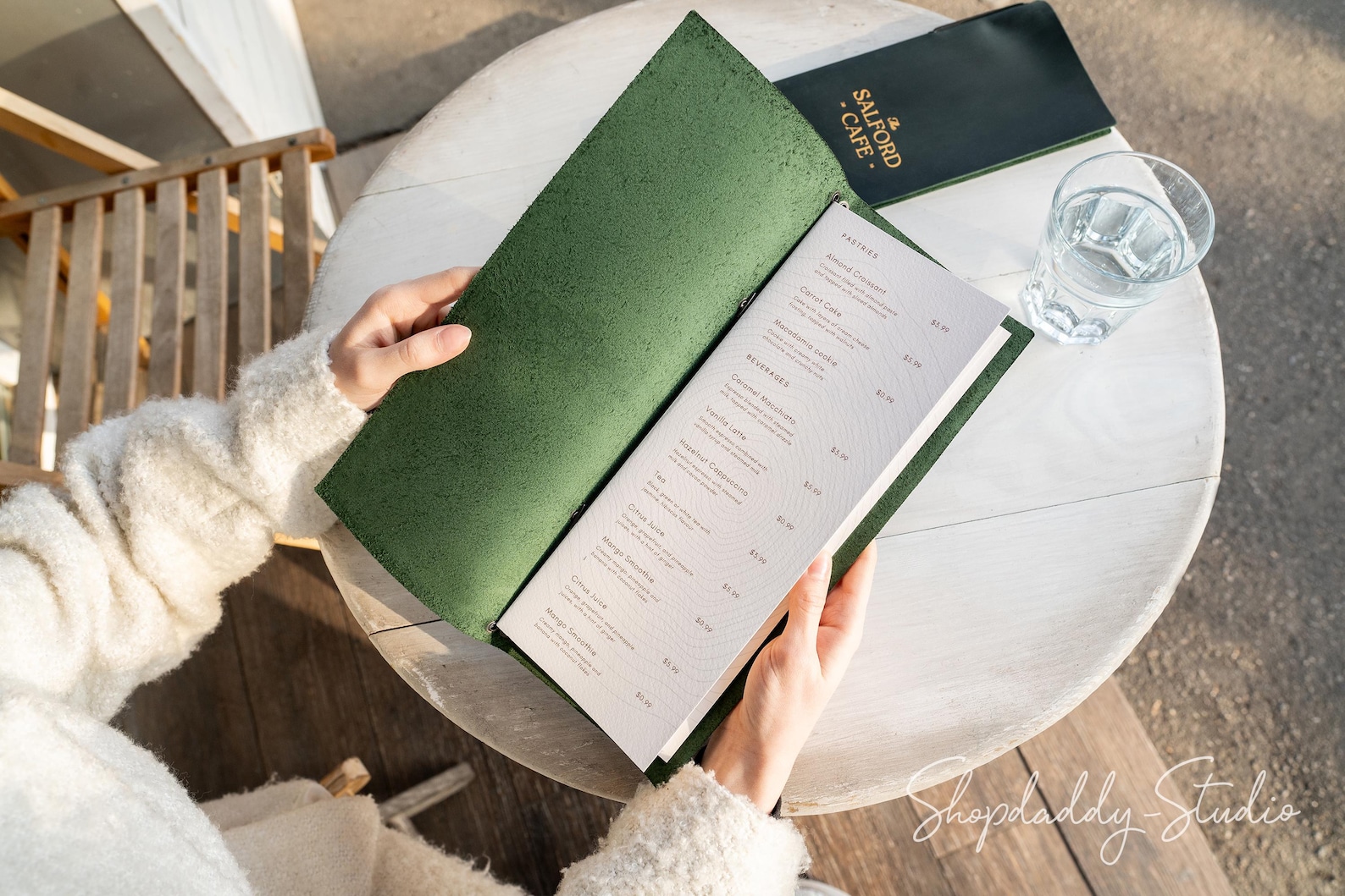 Custom Leather Menu Book: Restaurant Menu Cover With Debossed Logo - Etsy