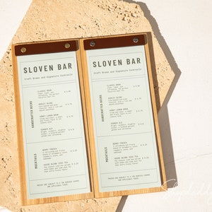 Wooden Menu Holder, Custom Menu Board, Restaurant One Page Menu ...