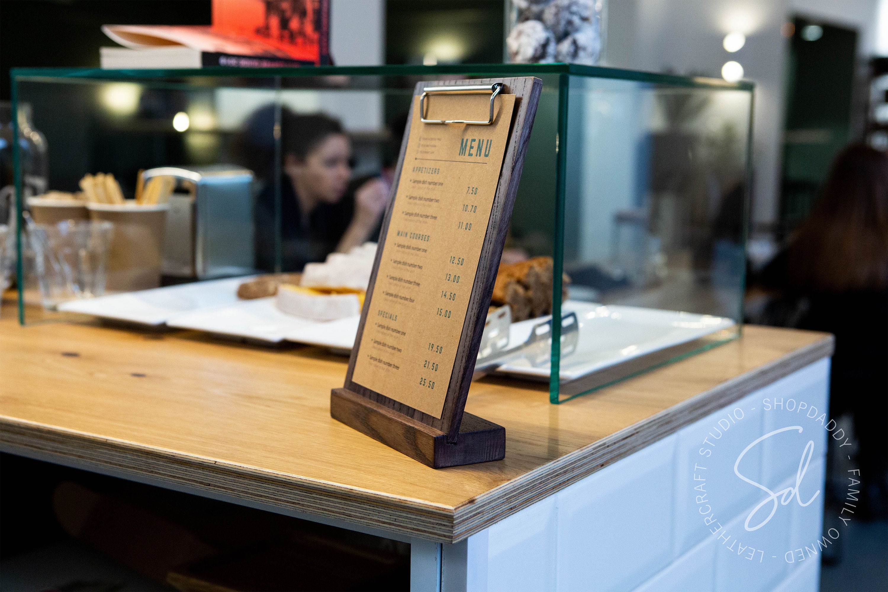 Table Stand Menu Holder Wooden Sign Holder Menu Covers | Etsy