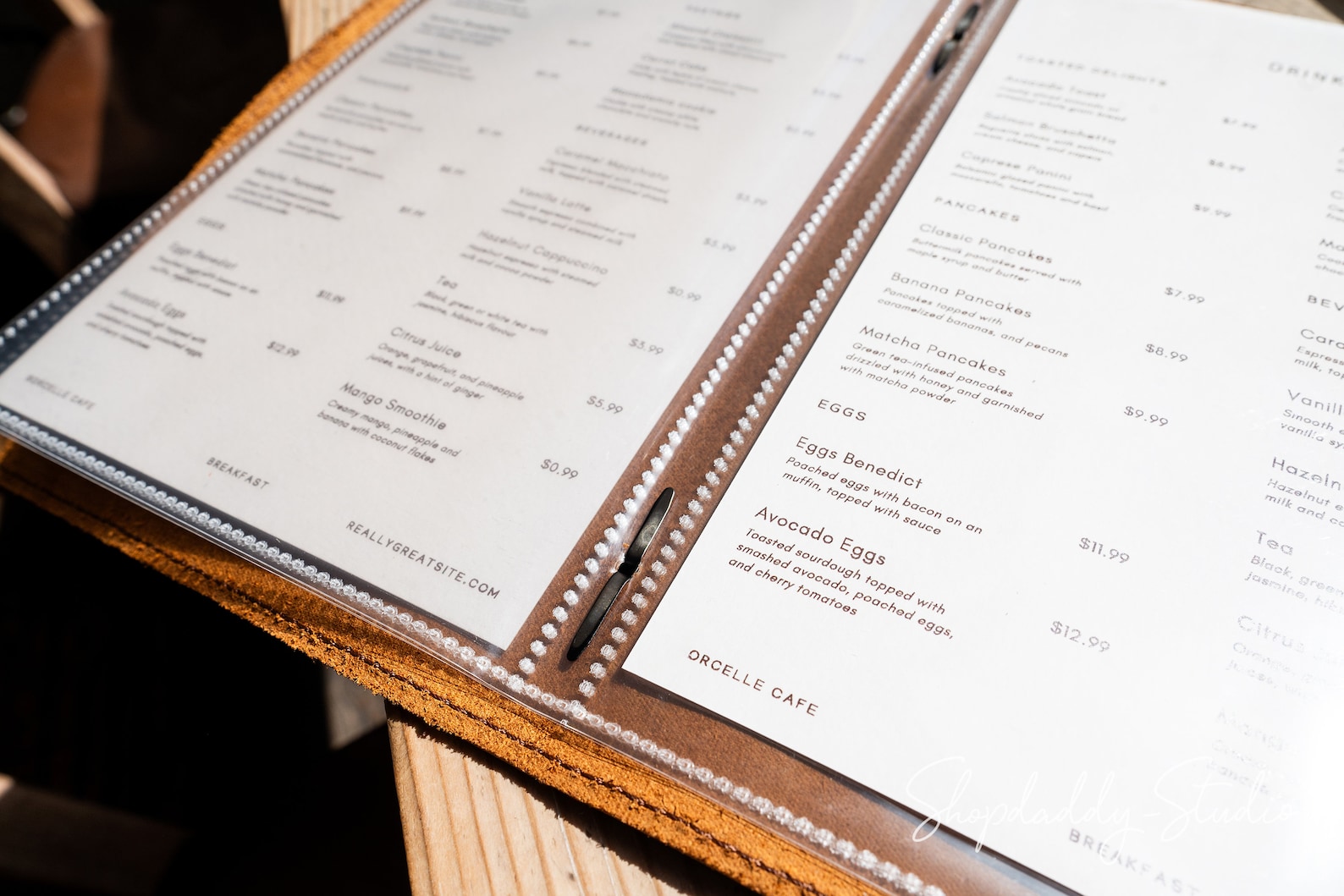 Leather Menu Folder: Custom Menu Cover With Plastic Sleeves - Etsy