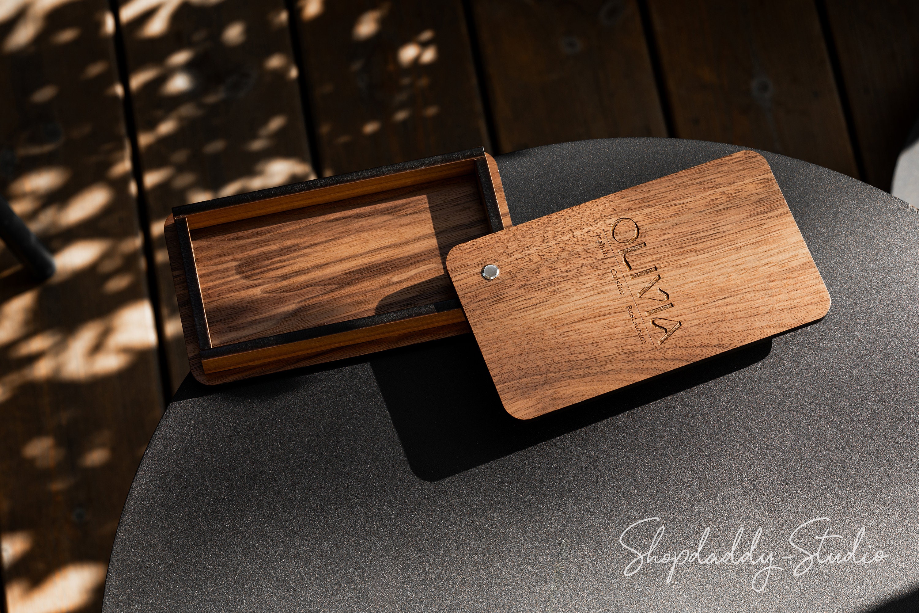 Wooden Check Presenter Box: Custom Bill Holder for Restaurant, Cafe ...