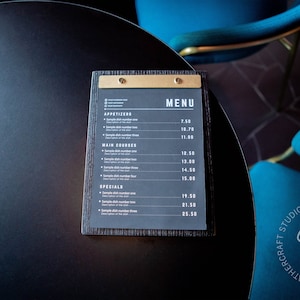 Personalized Wooden Clipboard Holder for Restaurant, Cafe or Bar ...