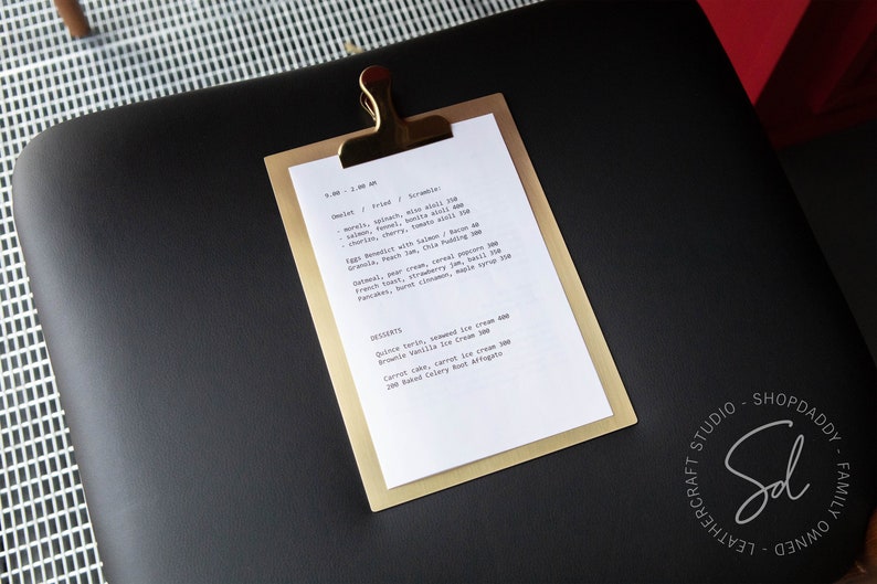 Metal Golden Clip Board Binder Restaurant Menu Covers Copper | Etsy