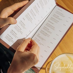 Leather Menu Cover: Personalized Menu Booklet for Restaurant, Cafe ...
