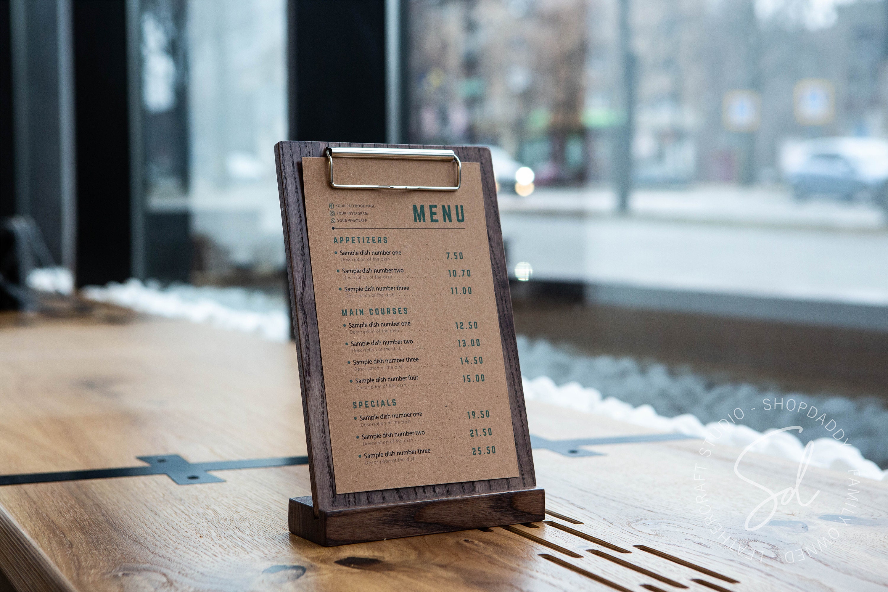 Table Stand Menu Holder Wooden Sign Holder Menu Covers - Etsy Canada