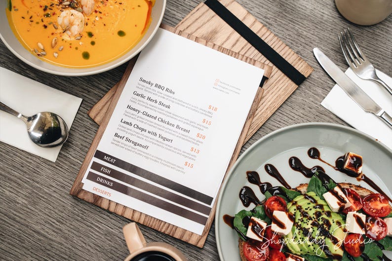 Wooden Menu Holder: Custom Menu Board for Restaurant, Cafe & Bar - Etsy