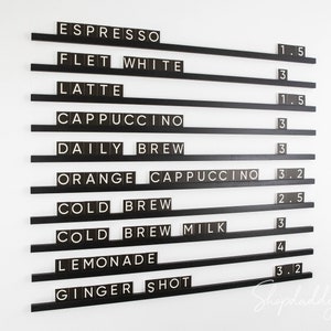 Customizable Wall Menu Letter Board: Cafe Coffee Shop Display - Etsy