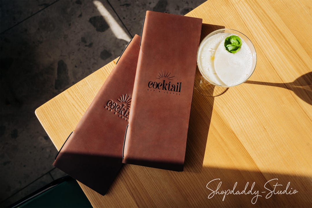 Leather Menu Cover for Restaurant, Cafe Menu Folder, Custom Menu Book ...