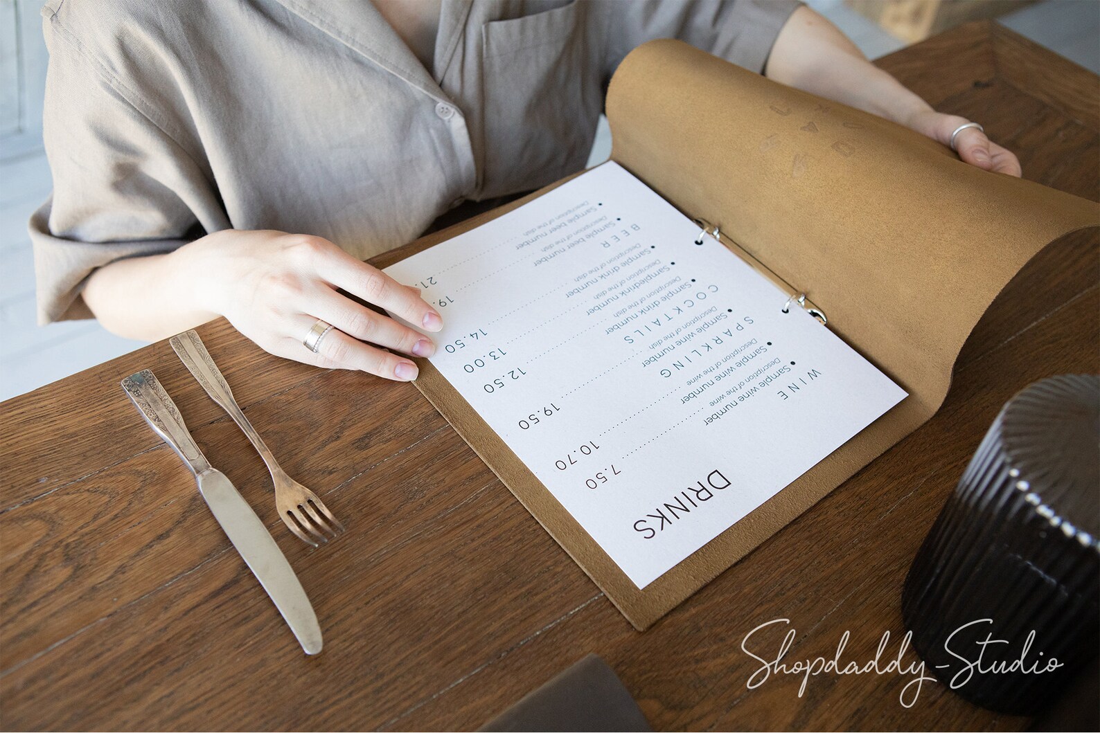 Leather Menu Cover: Personalized Menu Book for Restaurant, Cafe & Bar ...