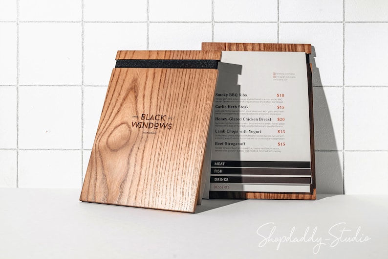 Wooden Menu Holder: Custom Menu Board for Restaurant, Cafe & Bar - Etsy