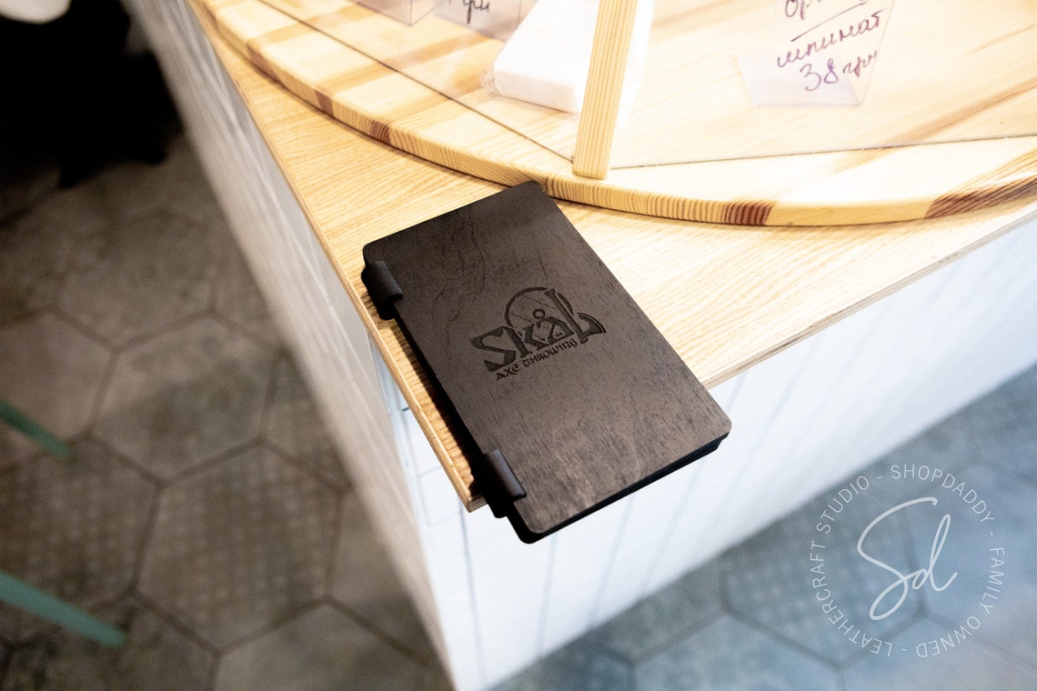 Personalized Wooden Bill Holder Cafe Bar Check Holder | Etsy