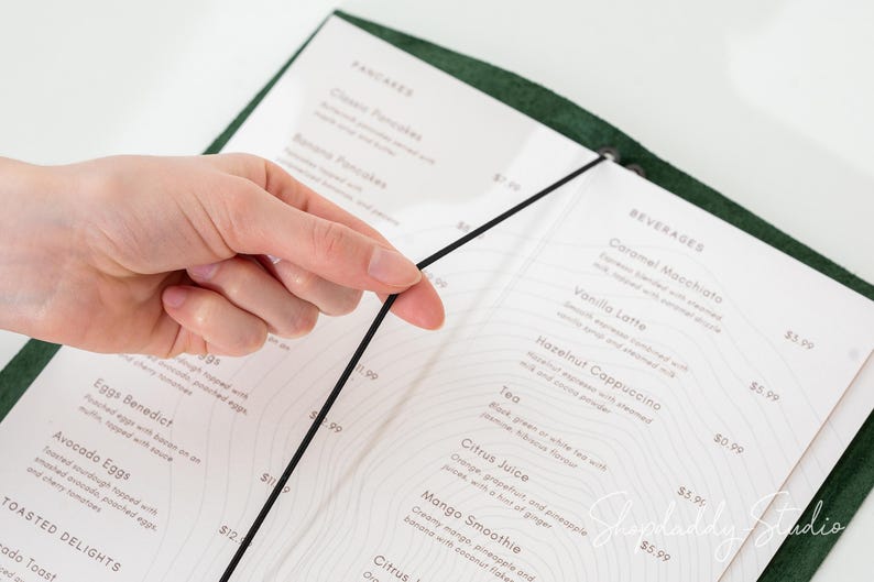 Custom Leather Menu Book: Restaurant Menu Cover With Debossed Logo - Etsy