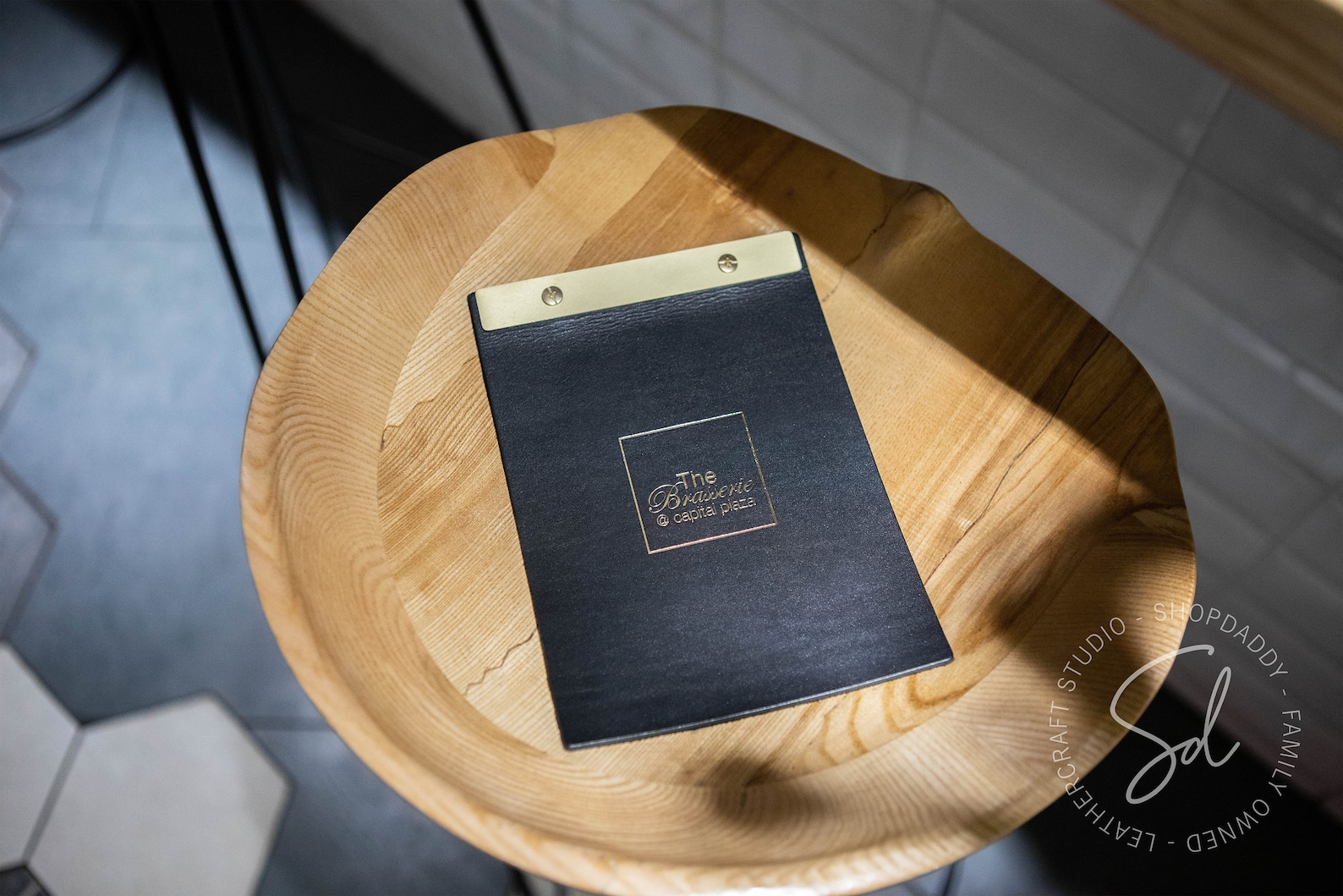 Leather Menu Cover With Brass Plank Restaurant Menu Cover - Etsy