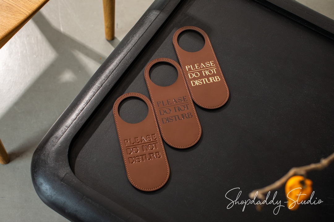 Do Not Disturb Door Sign, Leather Hanging Sign on Door, Custom Hotel ...