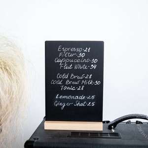 Wooden Chalkboard Sign Menu With Stand: Letter Menu Holder for Cafe ...