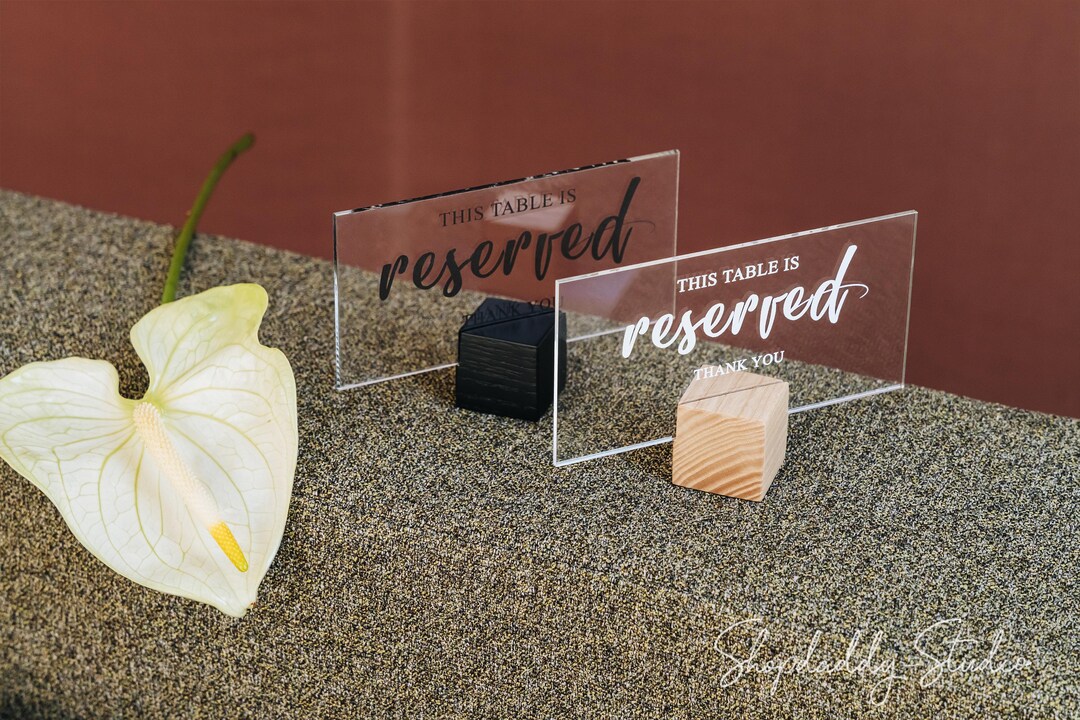 Custom Reserved Sign for Tables – Wood Tabletop Reserved Signs for ...