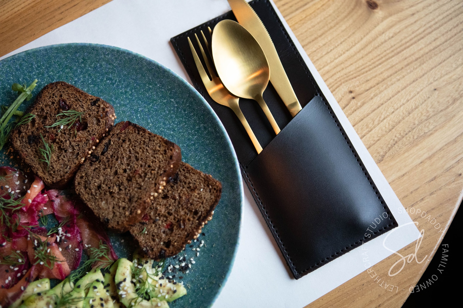 Leather Cutlery Holder Restaurant Cutlery Organizer - Etsy