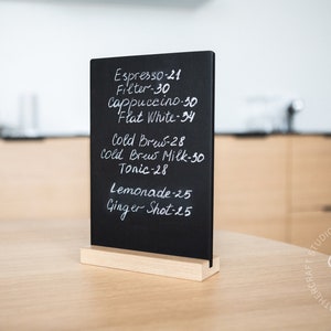 Wooden Chalkboard Sign Menu With Stand: Letter Menu Holder for Cafe ...