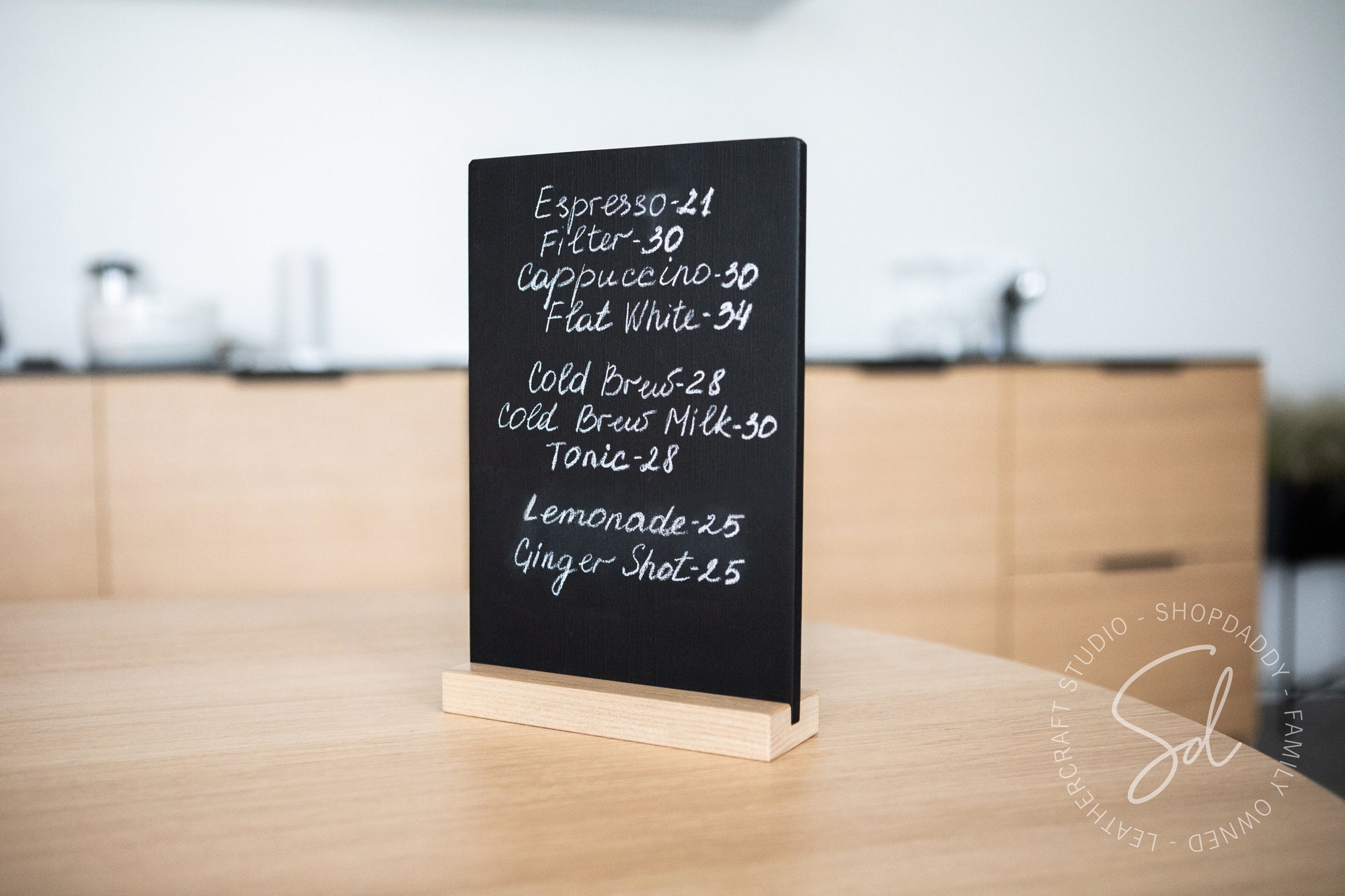 Wooden Chalkboard Sign Menu With Stand: Letter Menu Holder for Cafe ...