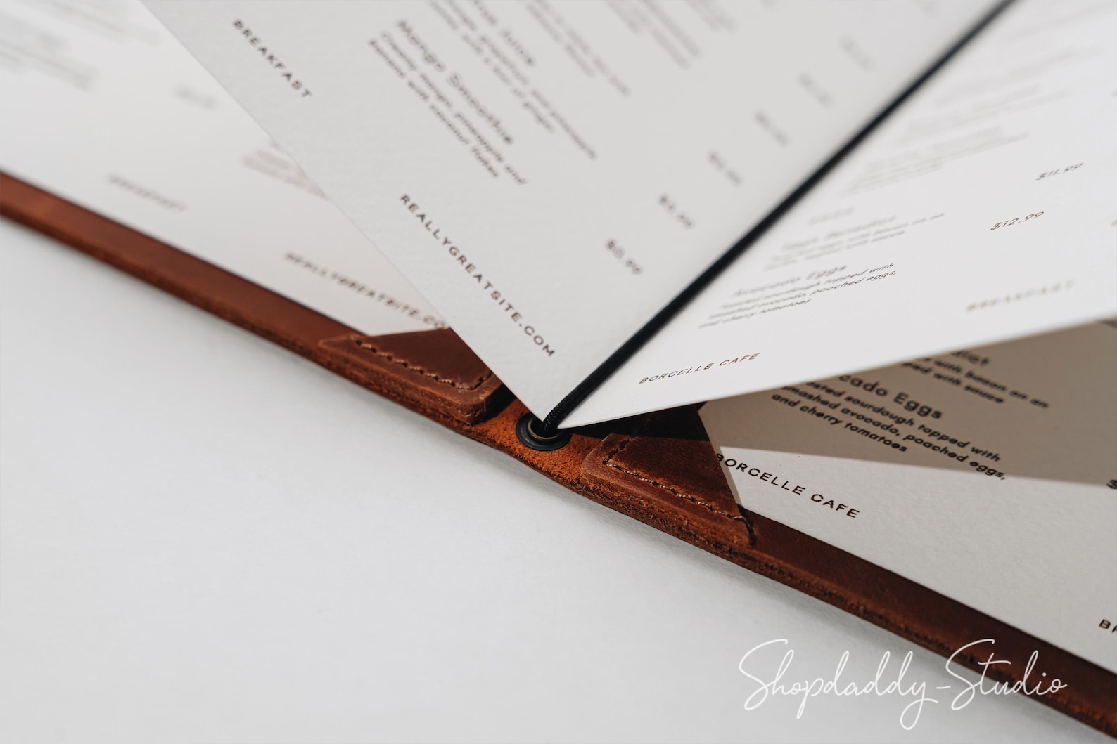 Custom Leather Menu Cover: Restaurant Menu Book With Elastic Band - Etsy