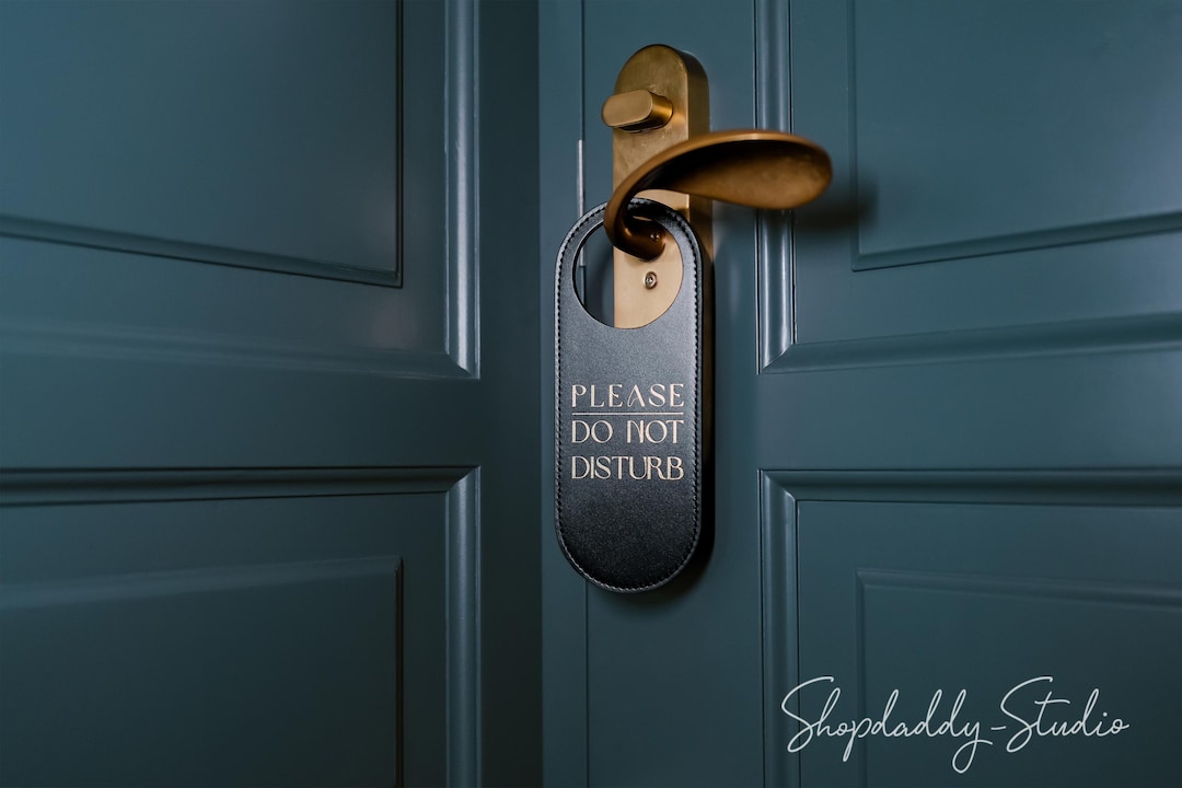 Custom Leather 'do Not Disturb' Door Hanger: Personalized Hotel Sign - Etsy