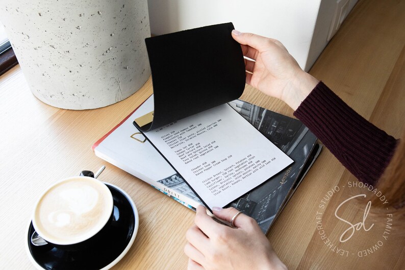 Leather Menu Cover With Brass Plank Restaurant Menu Cover - Etsy