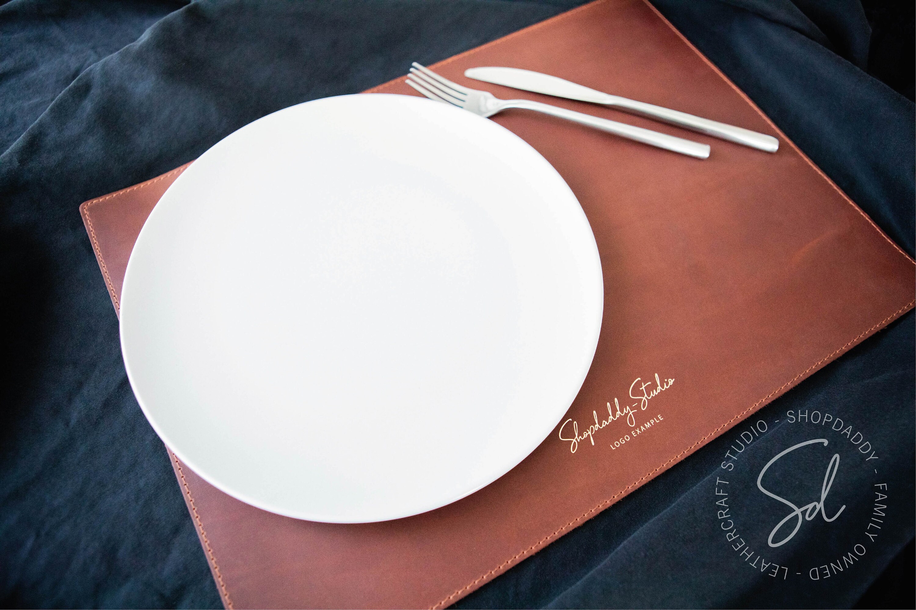 Personalized Leather Placemat: Custom Rectangular Dining Table Mat for ...