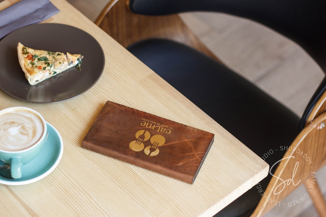 Leather Check Presenter, Wooden Box Check Holder, Restaurant Bill ...