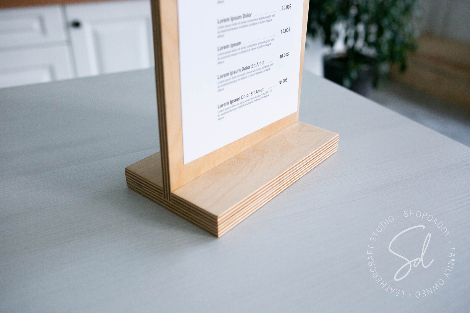 Wooden Table Menu Holder: Custom Sign Display With Binder Clip for Cafe ...