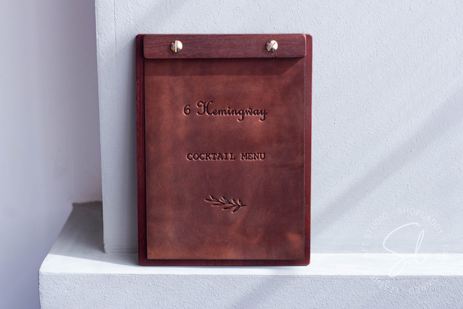 Leather Restaurant Menu Covers Wooden Menu Holder Cafe Bar | Etsy