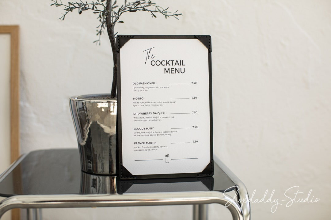 Custom Leather Menu Holder: Restaurant Menu Folder for Food & Beverage ...