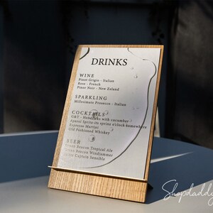 Table Top Display Stand, Metal Brass Menu Holder, Table Stand Menu ...
