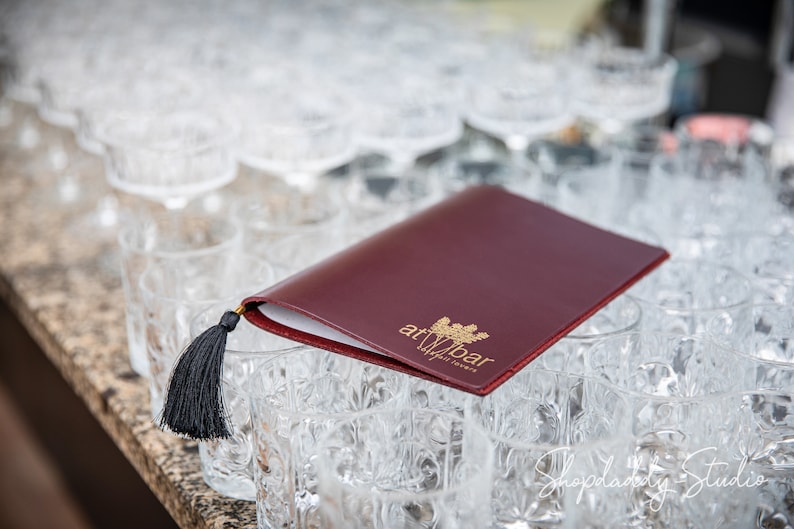 Custom Leather Menu Cover: Restaurant Menu Folder With Debossed Logo ...