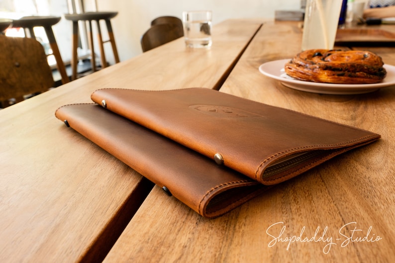 Leather Menu Folder: Custom Menu Cover With Plastic Sleeves - Etsy