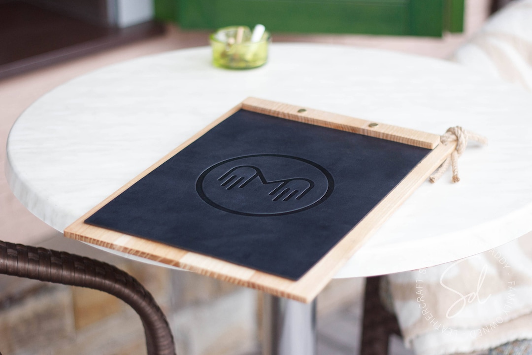 Restaurant Menu Holder With Leather Menu Cover, Cafe Bar Menu Board for ...