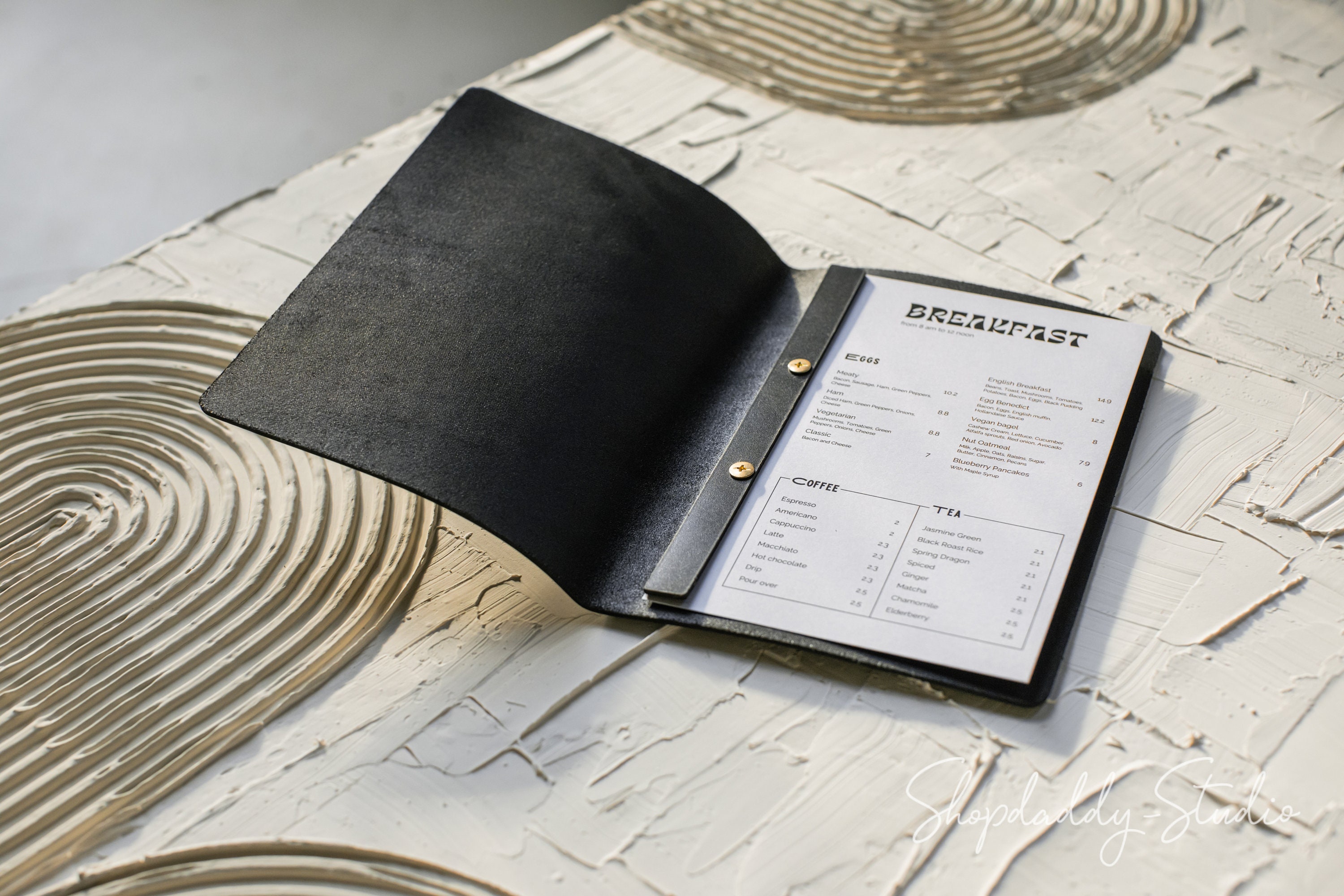 Custom Leather Menu Cover: Restaurant Menu Folder With Personalized ...