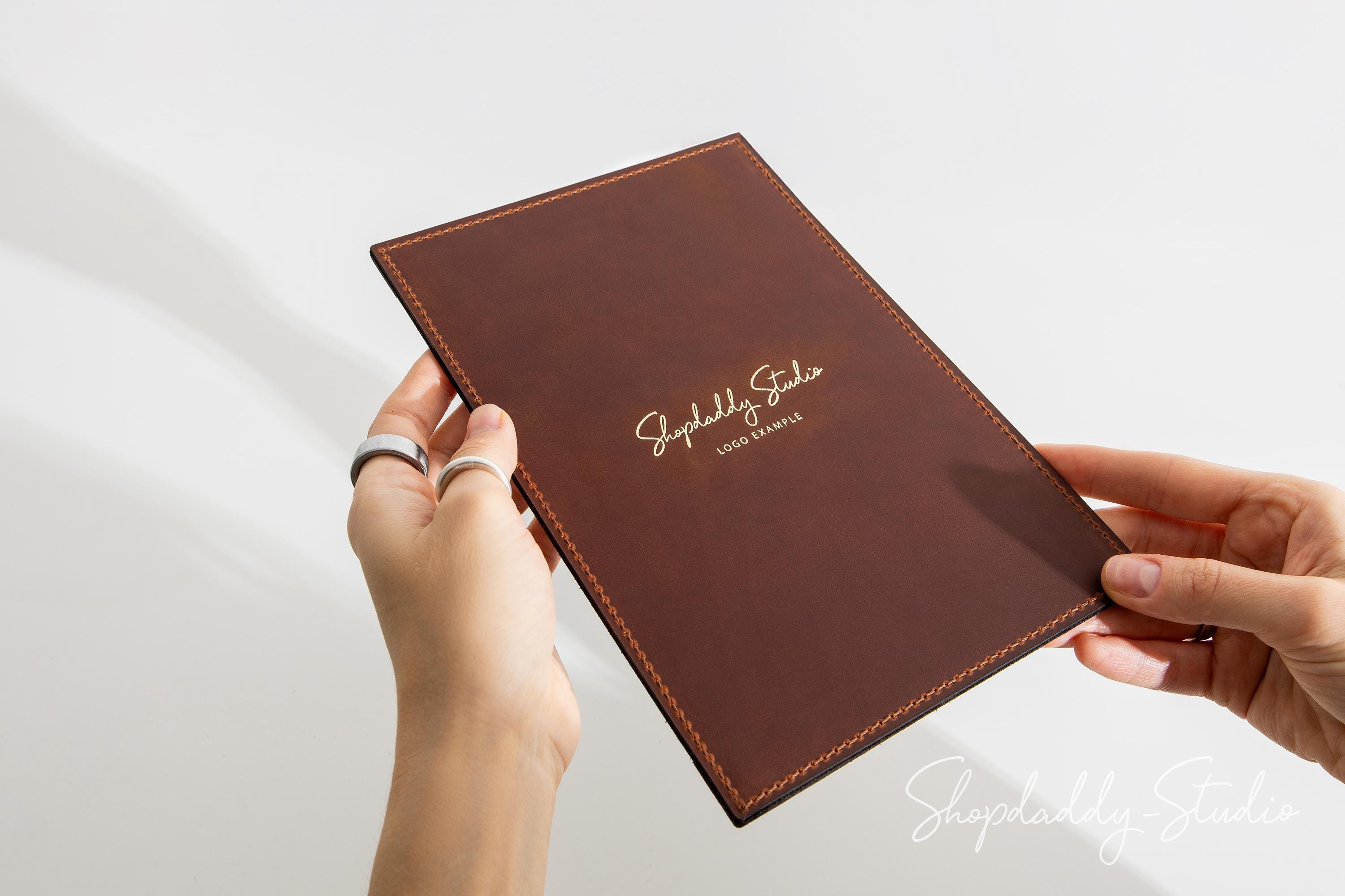 Leather Menu Holder: Custom Sign Holder for Restaurant, Cafe & Bar - Etsy