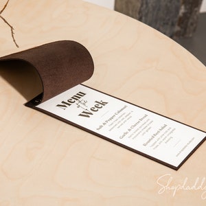 Leather Menu Cover, One Page Menu, Custom Menu Holder, Restaurant Menu ...