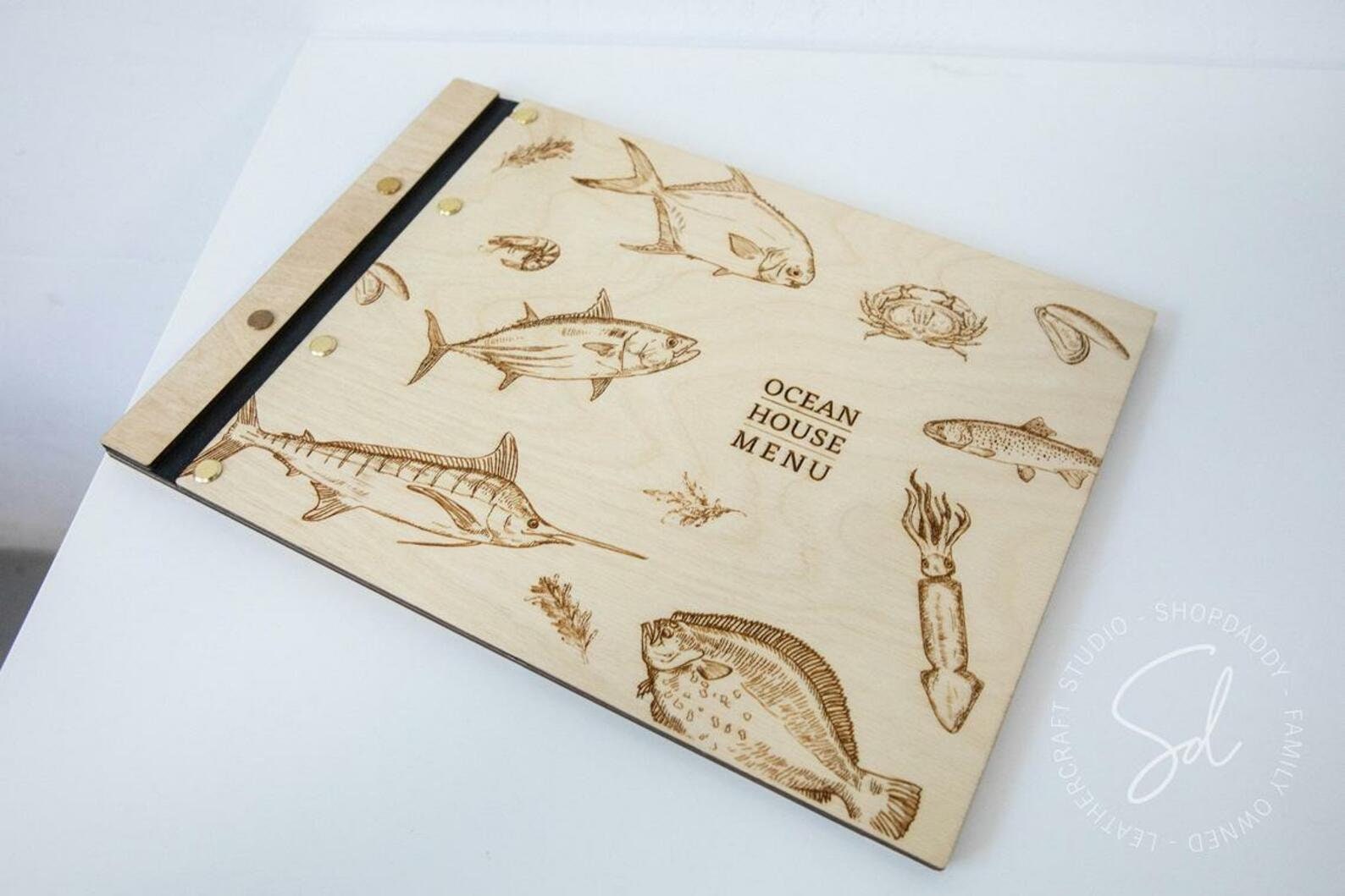 Restaurant Menu Covers Wooden Menu Holder 8.5x11 Cafe Bar | Etsy