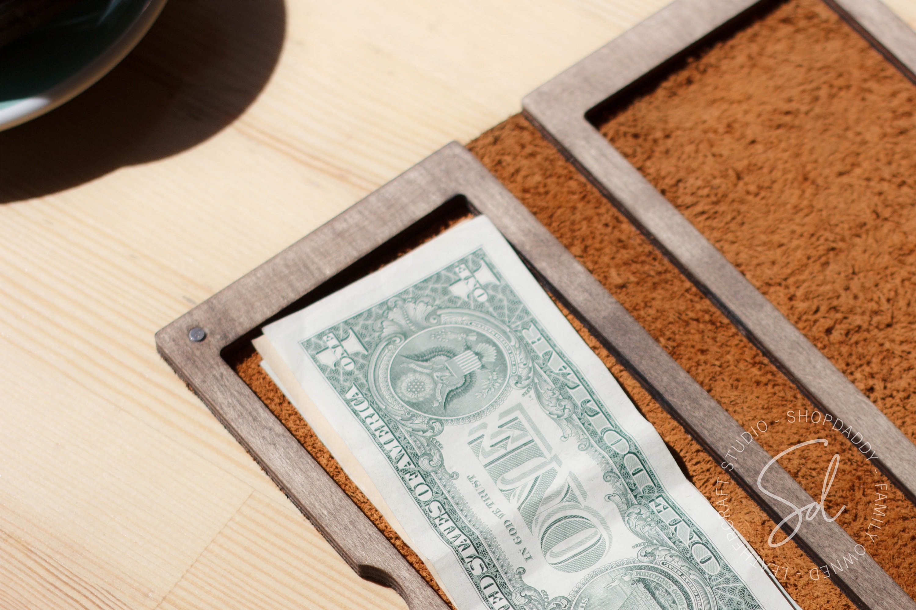 Leather Check Presenter Wooden Box Check Holder Restaurant - Etsy
