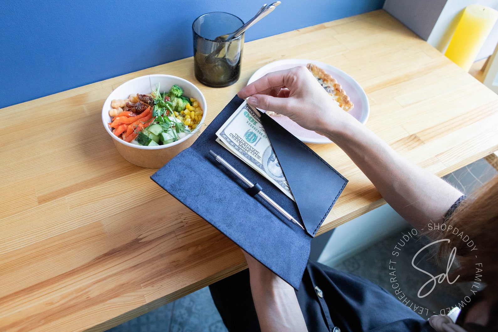 Leather Restaurant Check Presenter Cafe Bar Check Holder | Etsy
