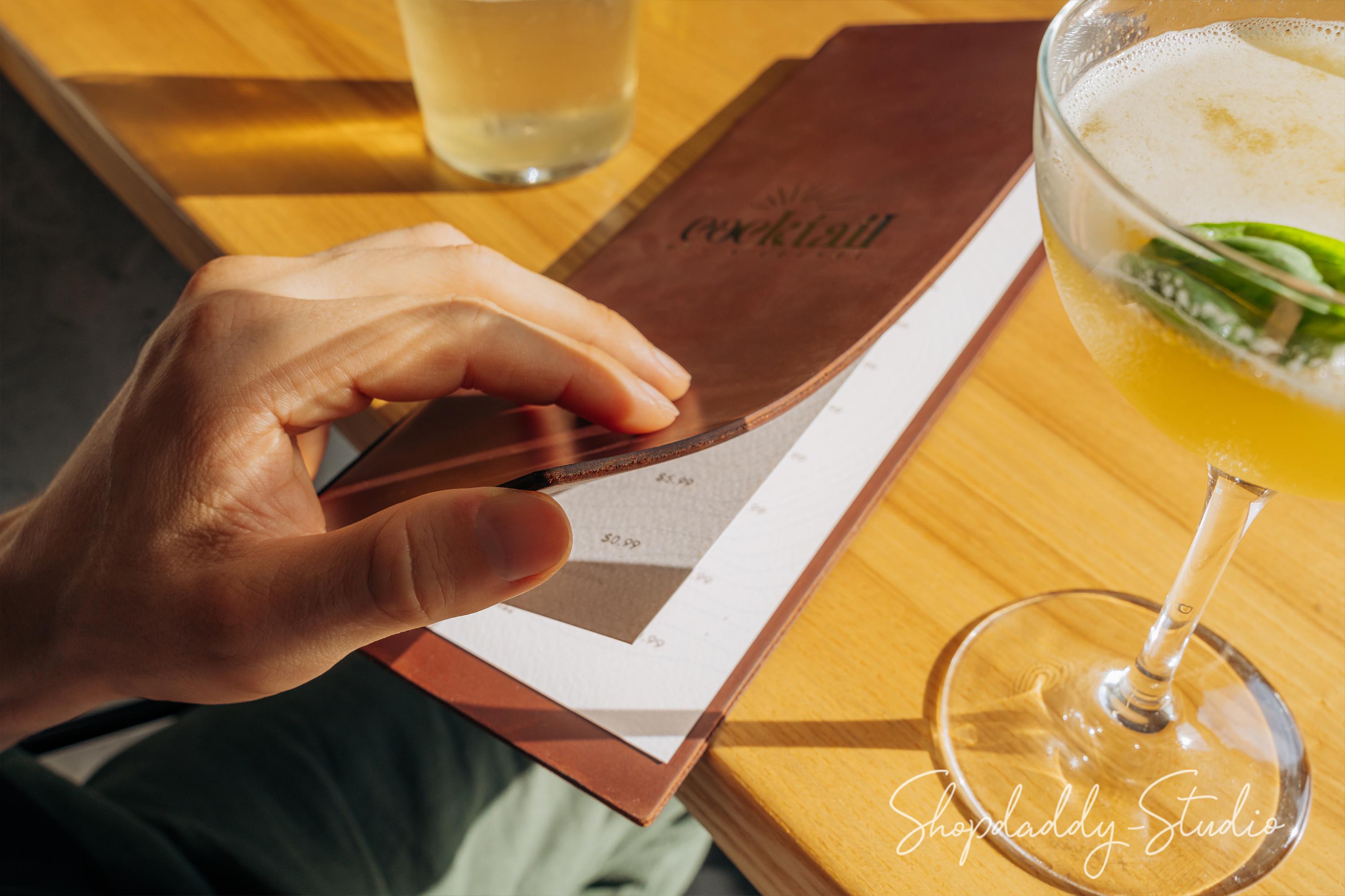 Leather Menu Cover: Personalized Menu Booklet for Restaurant, Cafe ...