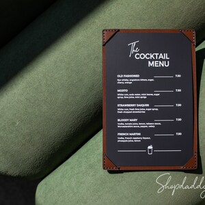 Leather Menu Holder, Restaurant Menu Cover, Custom Logo Menu Folder ...