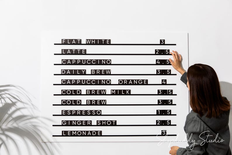 Changeable Letter Board for Menu: Wall Mount Pricing Signage for ...
