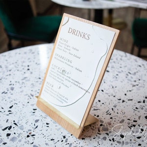 Table Top Display Stand, Metal Brass Menu Holder, Table Stand Menu ...