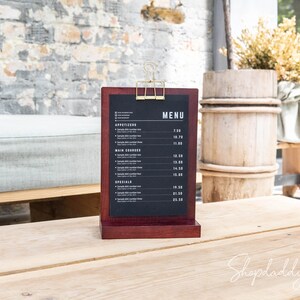 Custom Table Tent for Restaurant, Wooden Table Top Display Stand ...