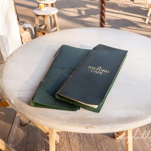 Custom Leather Menu Book: Restaurant Menu Cover With Debossed Logo - Etsy